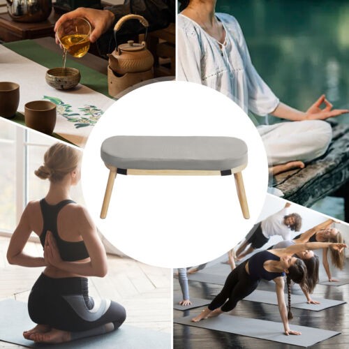 Bamboo Meditation Bench Kneeling Stool Foldable Yoga Bench with ...