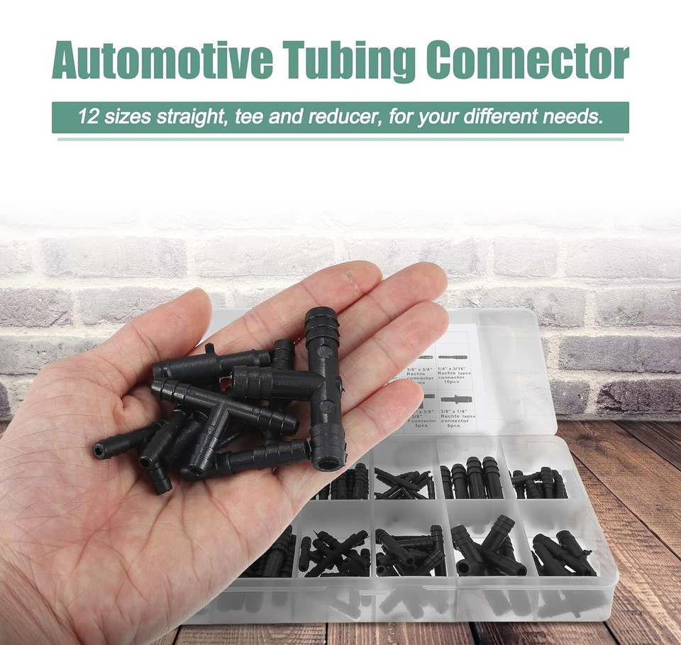 Vacuum Connector Automotive Vacuum Tubing Tee Connector Assortment Kit ...