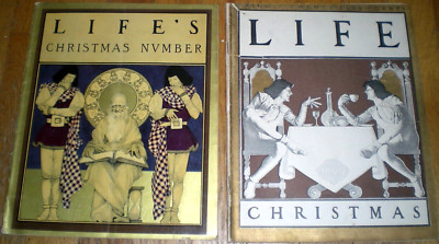 MAXFIELD PARRISH Covers ~ LIFE Magazines ~ 1899 & 1900 ~ CHRISTMAS ...