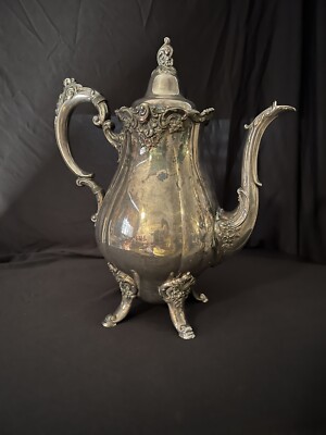 SILVERPLATE WALLACE BAROQUE TEAPOT Large 11.5 Inches Vintage | eBay