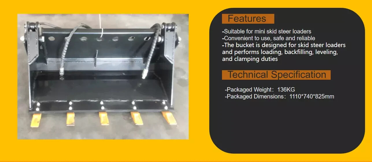 AGT New 4-In-1 Combo Bucket Mini Skid Steer Loader Attachment Heavy ...