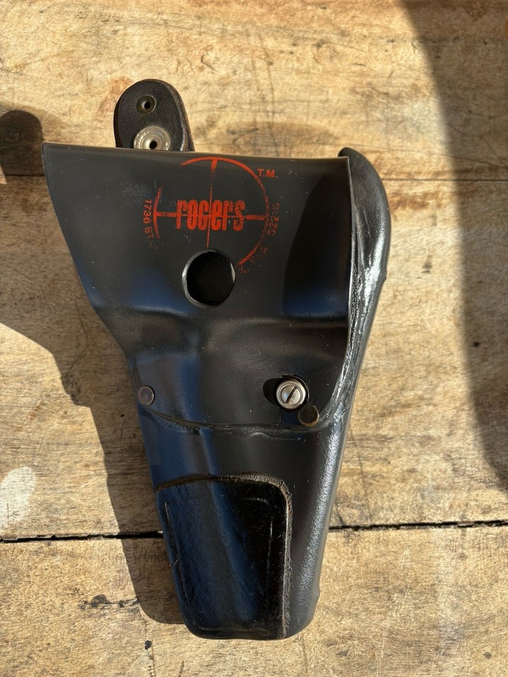 Vintage Holster Pistol Rogers Right-hand Belt Black Leather Basket ...