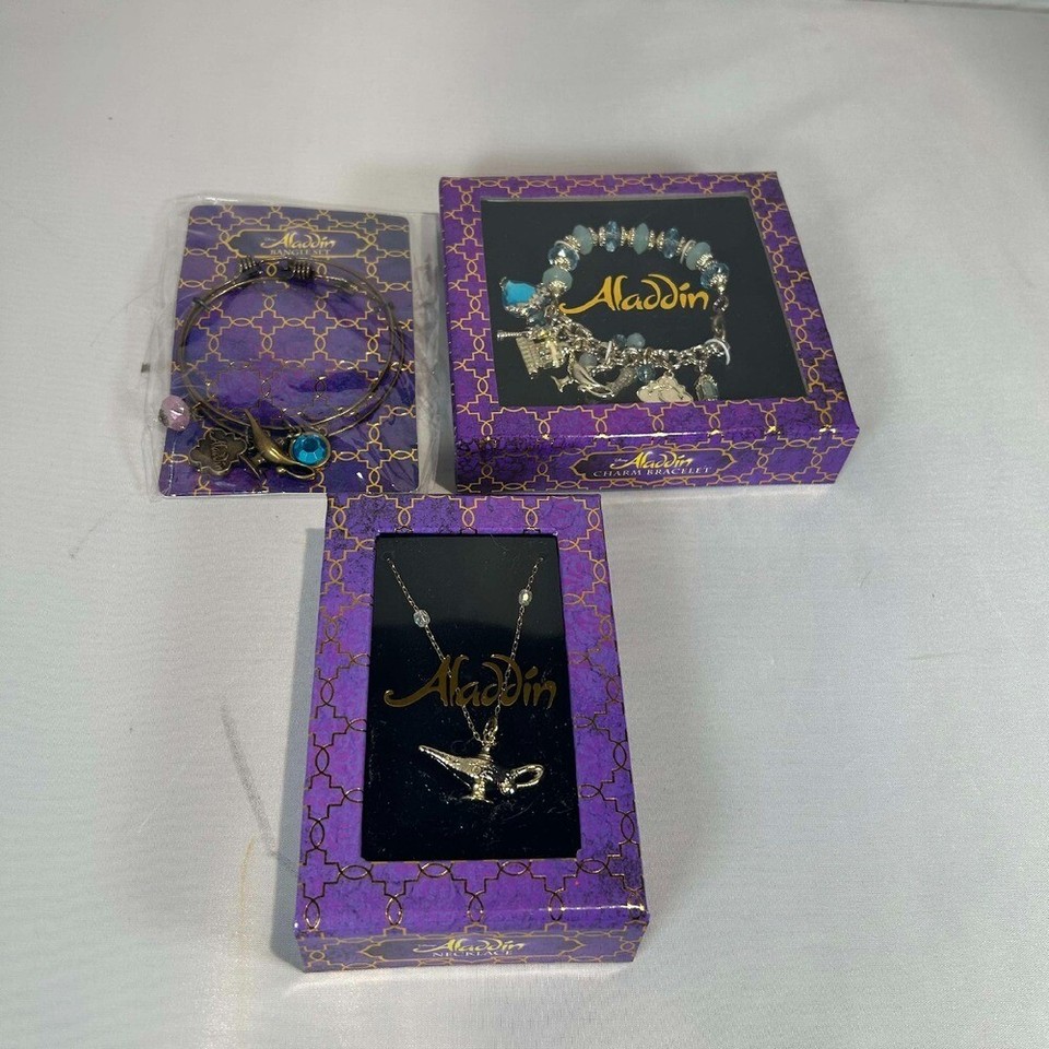 Disney Aladdin Jewelry Set - Bracelet Necklace Charm - Princess Jasmine ...