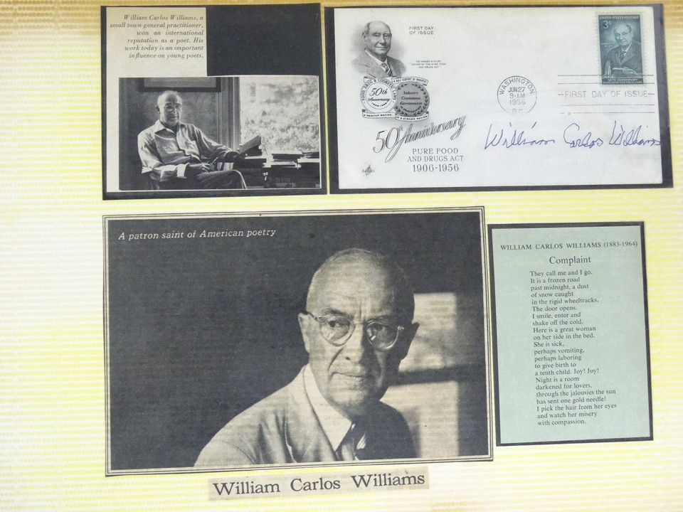 WILLIAM CARLOS WILLIAMS 1956 SIGNATURE AUTOGRAPH on FIRST DAY ISSUE ...