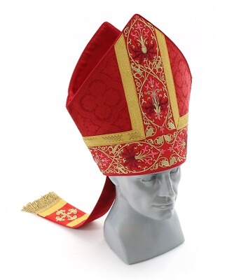 Red Bishop's Miter Mitre Vestment Mitre Rouge Rot Mitra Roja Rossa ...