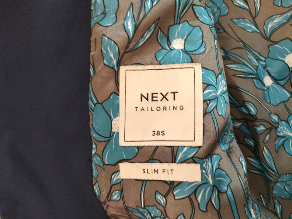 NEXT Tailoring Men 2 Piece Slim Fit Suit Blue 38S Jacket 34in Trousers ...