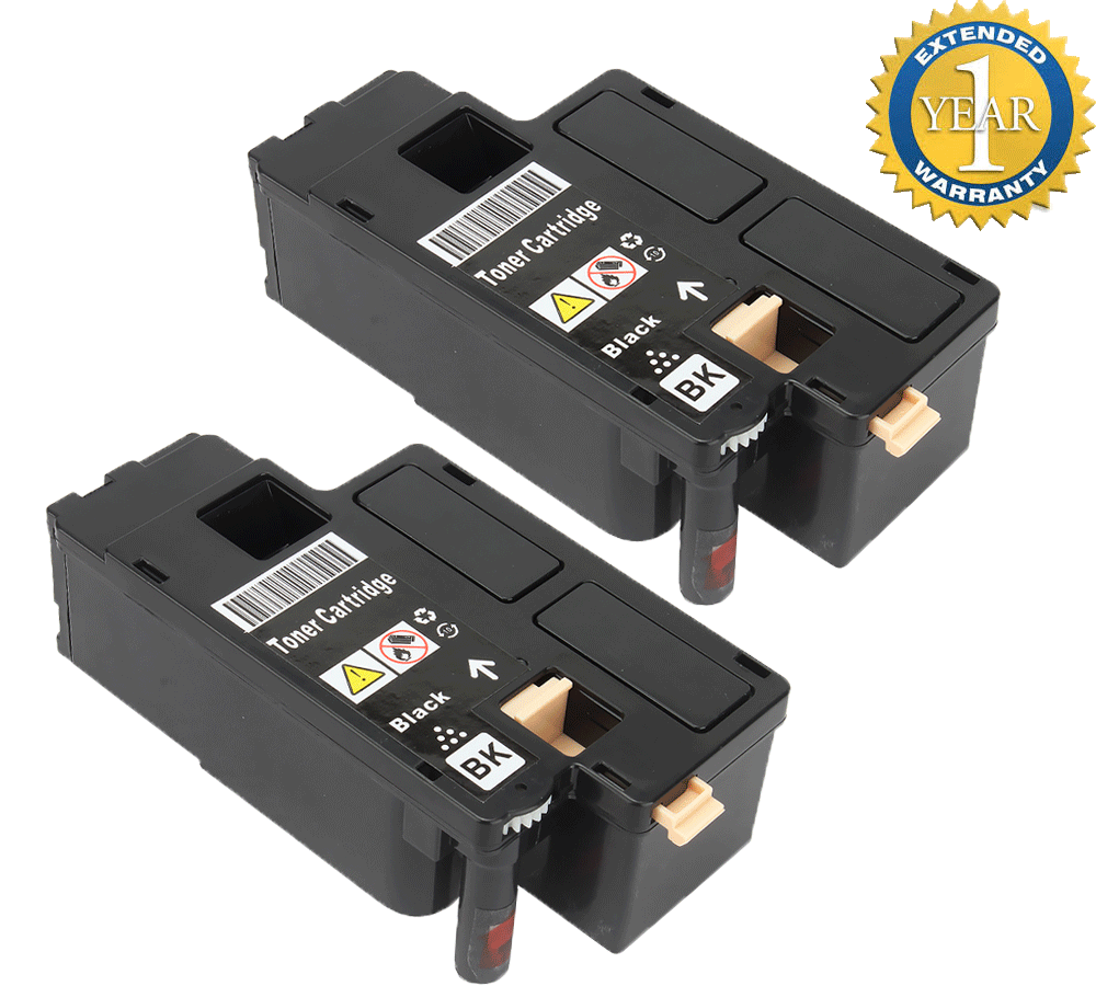 2 x Black Toner For Dell 1250 1250c 1350cnw 1355cn 1355cnw C1760nw ...