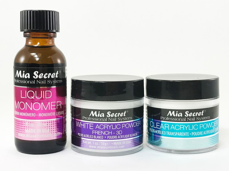 MIA SECRET LIQUID MONOMER/ NAIL ART POWDERS / ARM REST/ BRUSH HOLDER ...