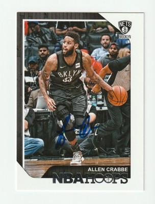 Allen Crabbe Signed 2018-19 Panini NBA Hoops Card #128 Auto Nets ...