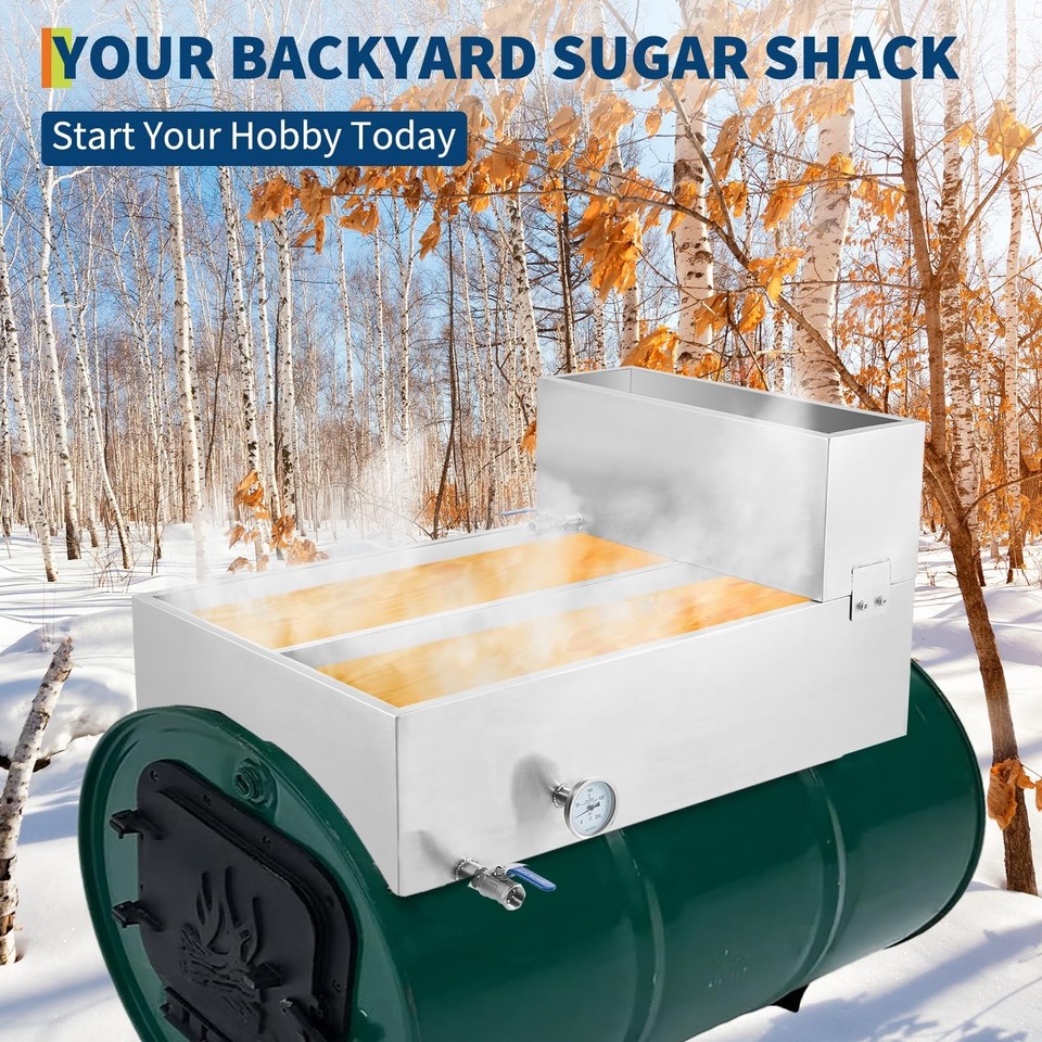 Maple Syrup Evaporator Pan 24x36x18.5'' Stainless Steel Maple Syrup ...