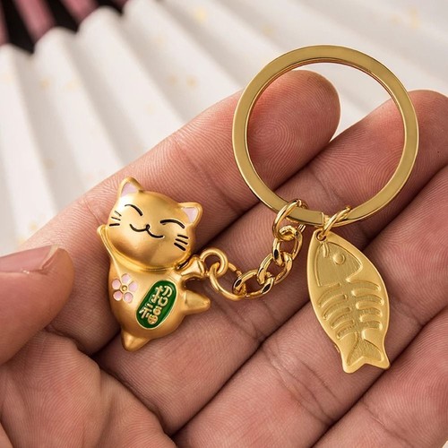Key Charm Maneki Neko Key Chains Bag Pendant Cartoon Keychains Korean ...