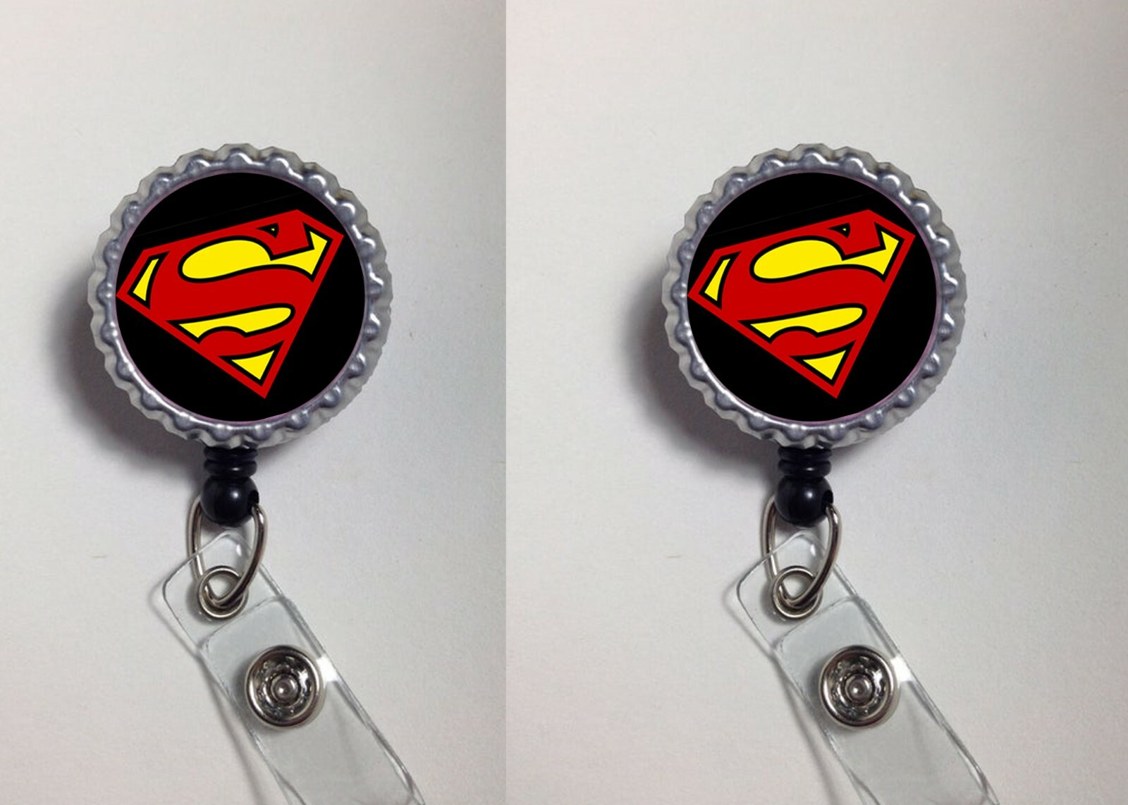 superman symbol Retractable Reel ID Badge holder Nurse Cna Rn Teacher ...