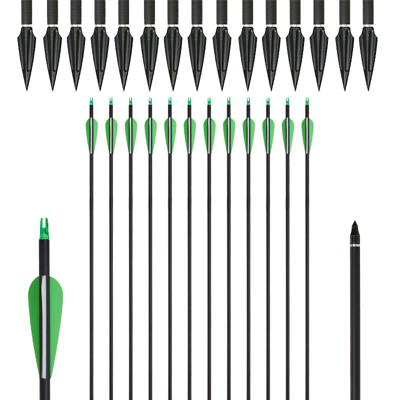 Archery 30" Carbon Arrows Practice & Hunting Arrowheads for Compound ...