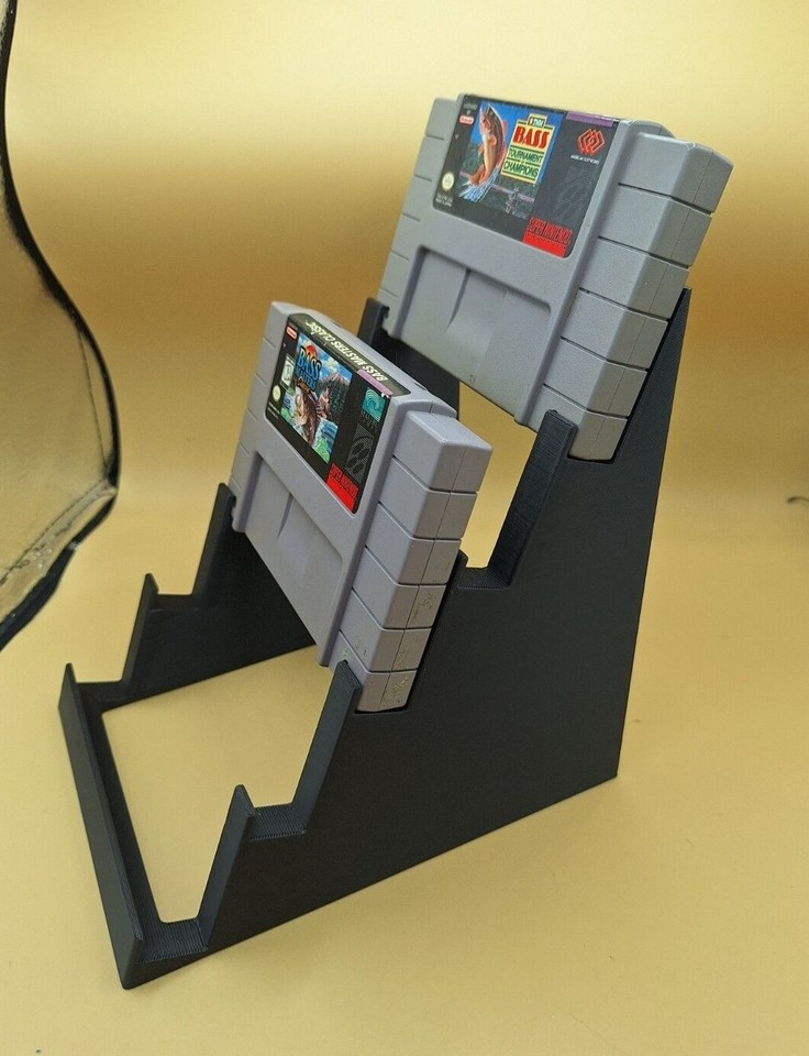 Super Nintendo Game Display Stand Tiered, Holds Up To 5 NA SNES Carts ...