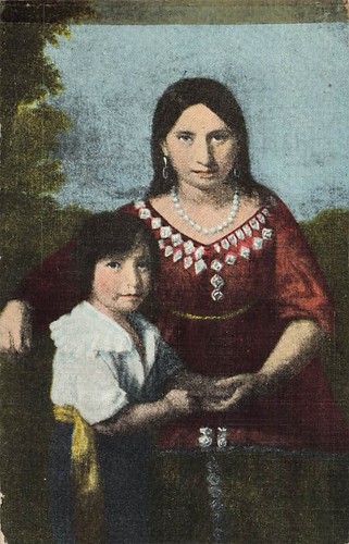 Postcard Art Pocahontas and son Thomas Rolfe | eBay