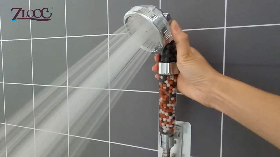 3 Setting High Pressure Shower Envy Shower Head with Beads Water Saving ...