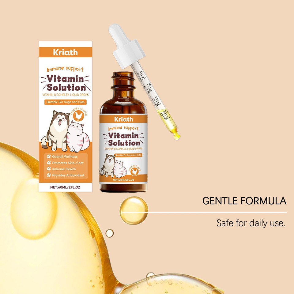 Vitamin B Complex Liquid Drops for Dogs and Cats Immune Support Overall ...