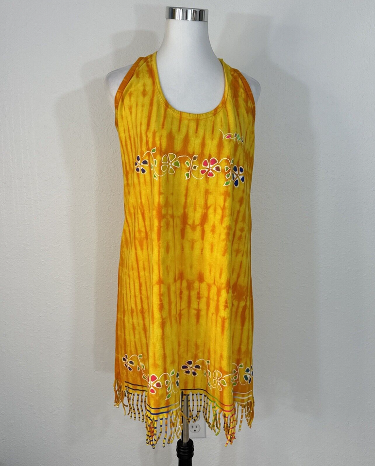 Neon BeachWear Mexico Womens Sundress Sz EX Yellow Orange Sleeveless ...