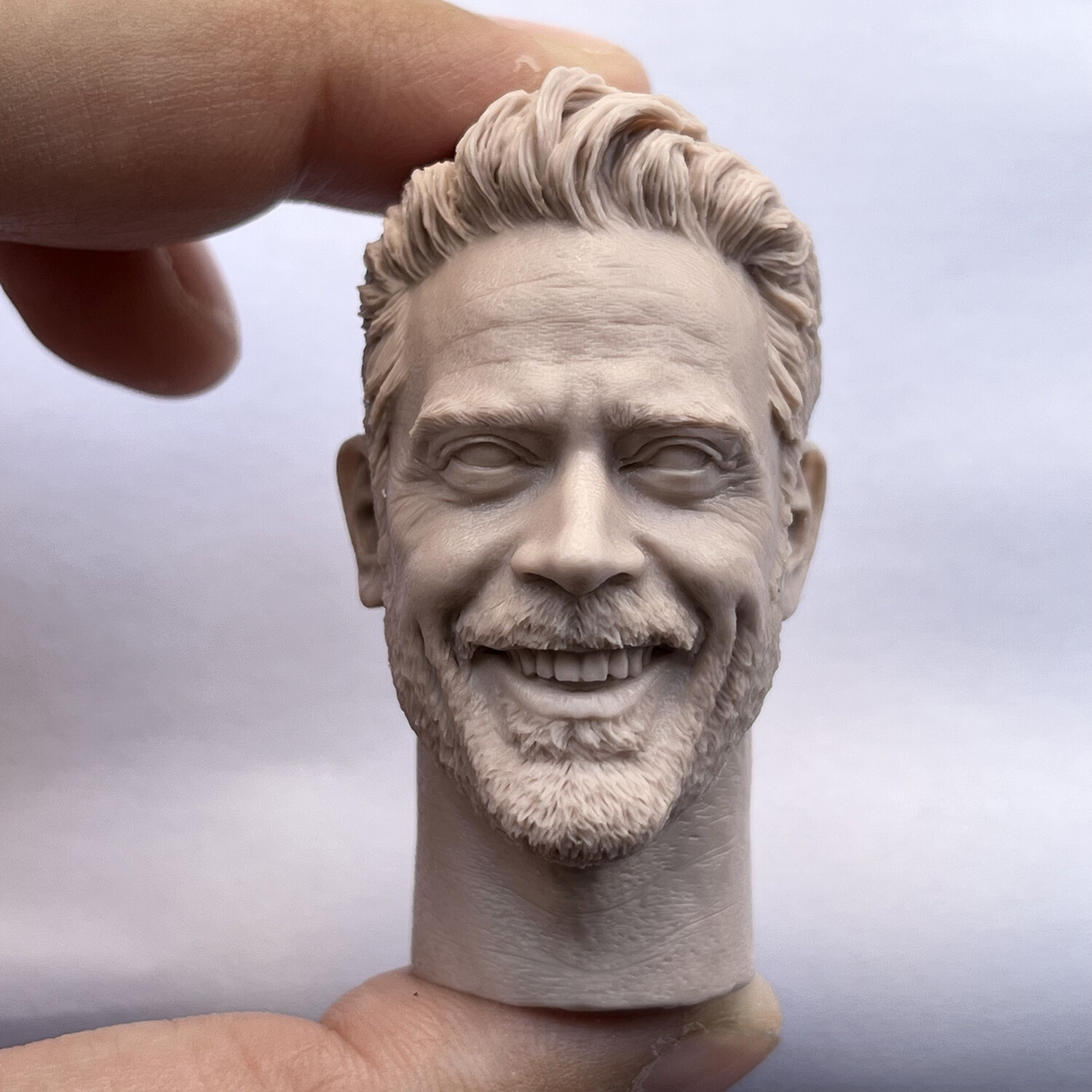 Unpainted Negan Leader Head 1/6 Jeffrey Dean Morgan Head Carved Model ...