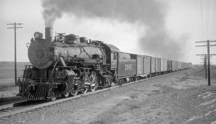 AT&SF Santa Fe Railroad locomotive engine No. 1385 type 4-6-2 OLD TRAIN ...