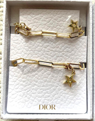 Christian Dior Novelty Gold Star Strap Key Chain Charm Pin badge gold ...