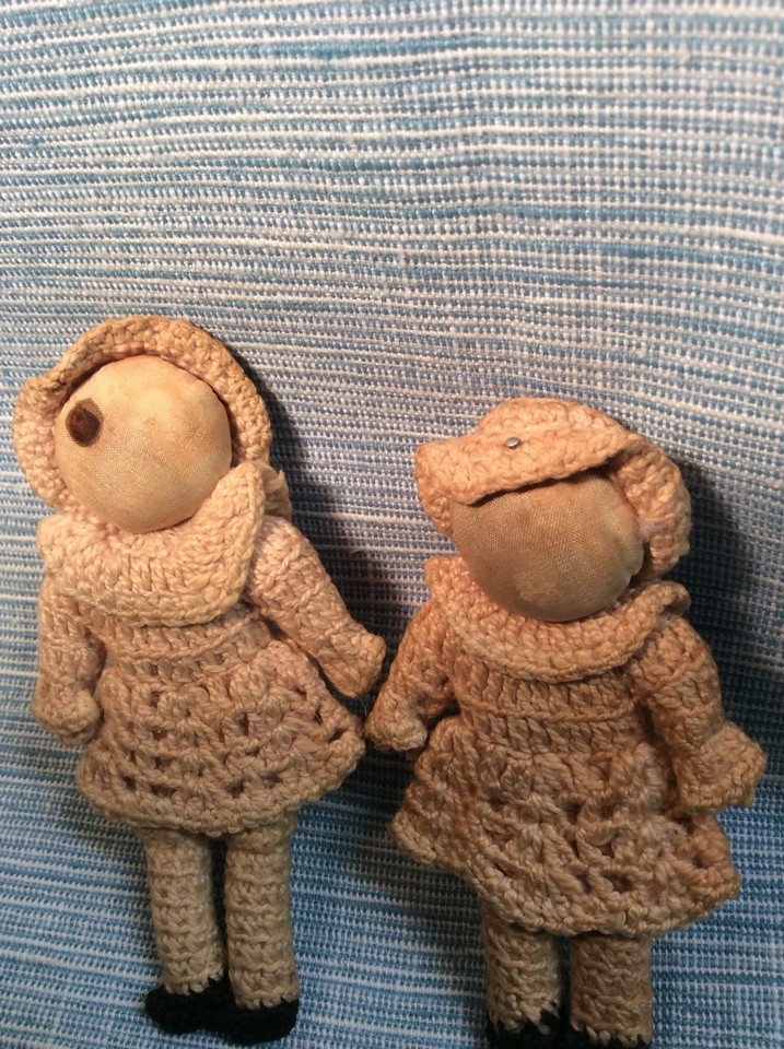 PAIR ANTIQUE AMISH CLOTH RAG DOLLS-FACELESS DOLL- | eBay