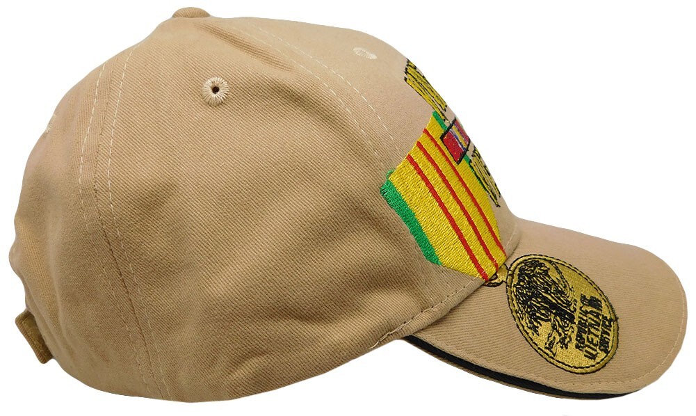 Vietnam Veteran Ribbon Medal Khaki Beige Cotton Adjustable Embroidered ...