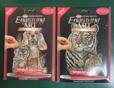 Engraving Art Copper Foil Tiger/Cub And Kitten/Puppy | eBay
