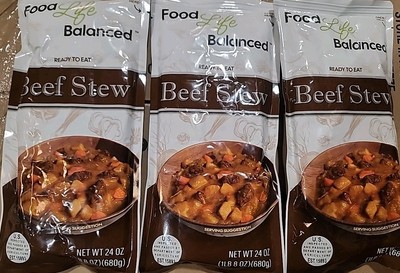 (3) MRE Beef Stew MRE 24oz by Food Life Balanced, BB Date 01/2028 Buy ...