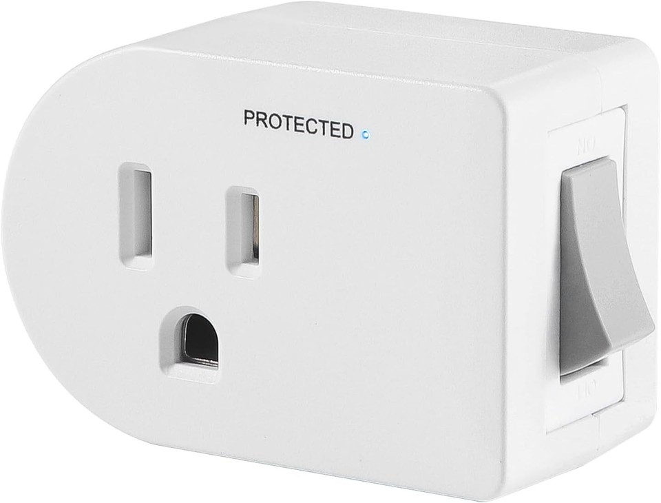 1 White or 3 Pack Grounded Outlet With ON Off Switch Single Plug In ...