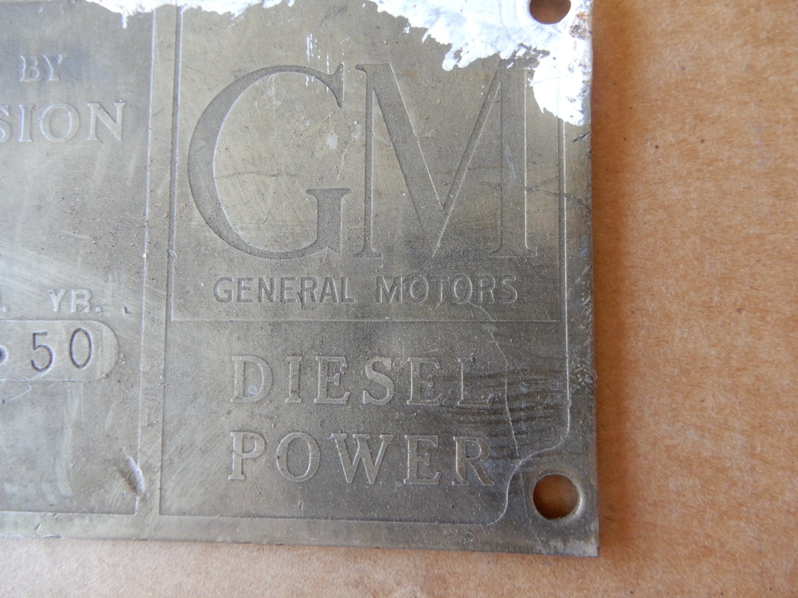 VINTAGE GM ELECTRO-MOTIVE DIVISION DIESEL POWER BRASS SIGN LAGRANGE ...