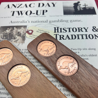 ANZAC Day Aussie Two-Up Game Set Kip with Australian Pennies Birthday ...