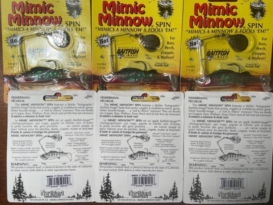(6) Northland Fishing Tackle - Mimic Minnow® Spin - Silver Shiver | eBay