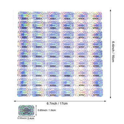 100 Security Hologram Stickers Serial Numbers Tamper Evident Genuine ...