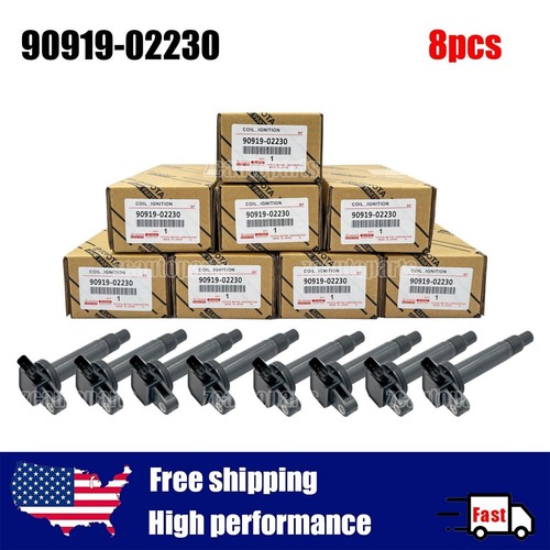 Genuine Denso 90919-02230 Ignition Coil 8PCS for Toyota Tundra 4.7L V8 ...