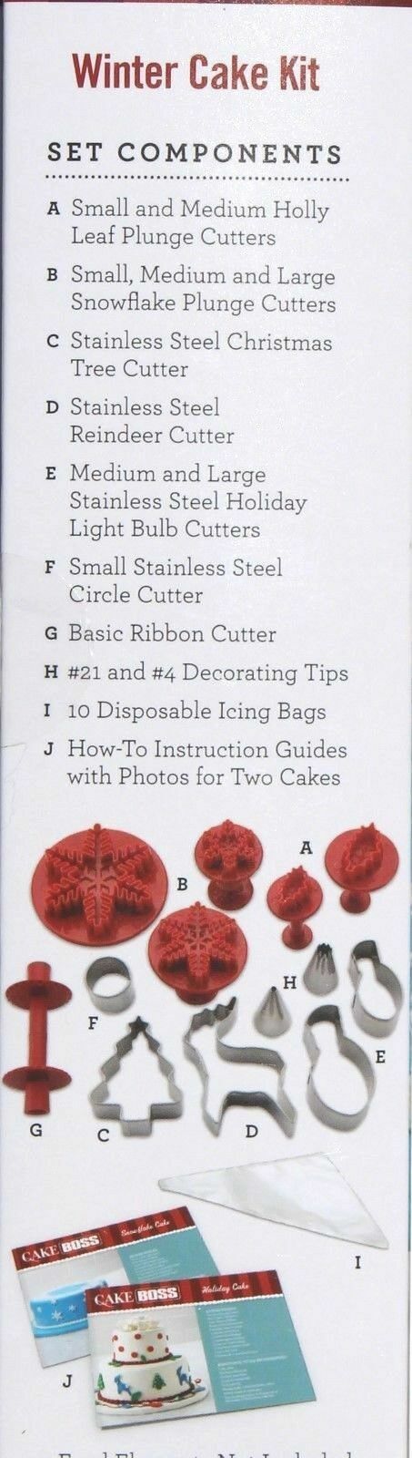 NEW SEALED PACKED Cake Boss Holiday WINTER Cake Kit Decorating Tools 25 ...