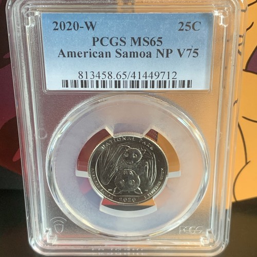 2020 W American Samoa Park NP Quarter 25c NGC MS 65 Privy Mark V75 Bat ...