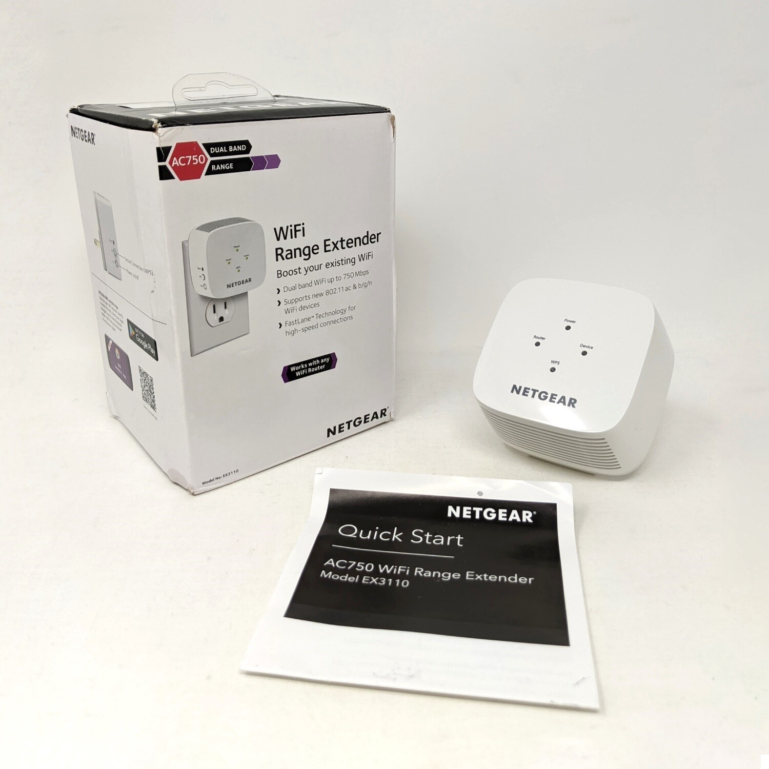 OB Netgear AC750 Dual Band Range 750Mbps WiFi Range Extender (EX3110 ...