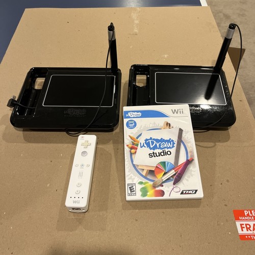 Pair Of 2 UDraw Nintendo Wii Black Game Drawing Tablets-UDraw Game +1 ...