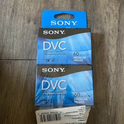 Sony DVC Mini DV 60 Min LP 90 Sealed Blank Tapes Premium 2-Pack New ...
