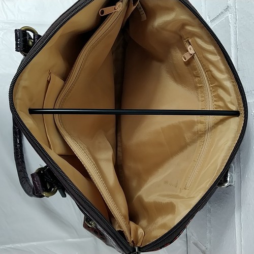 TJC of London,Genuine Leather Croc Embossed Two Tone Brown Tote Bag ...