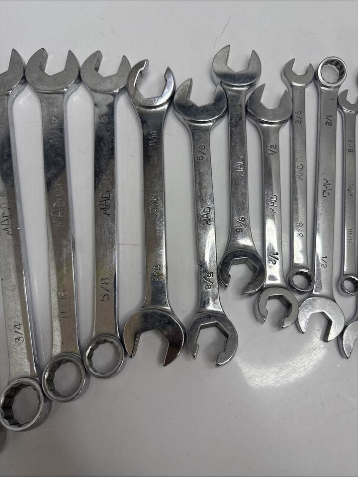 Mac Tools Huge Bundle Lot 18 Pc Metric Combination Wrench Set Wrenches ...