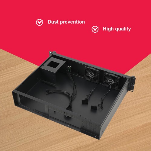2U Rack Server Case Rackmount Case With 2x 80mm Fan Black Industrial ...