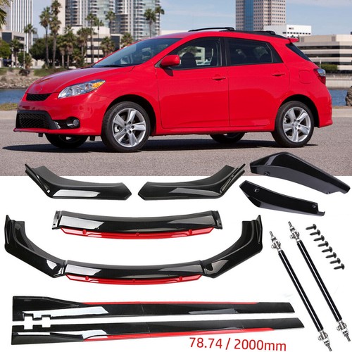 For Toyota Matrix Front Bumper Lip Spoiler Body Kit+Side Skirt Glossy ...