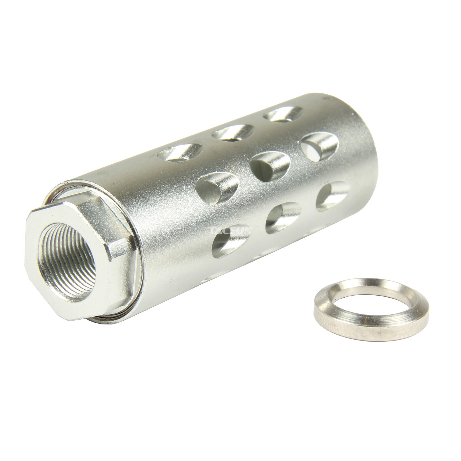 SILVER Aluminum Muzzle Brake Compensator 1/2x28 Thread for .223/.22lr ...