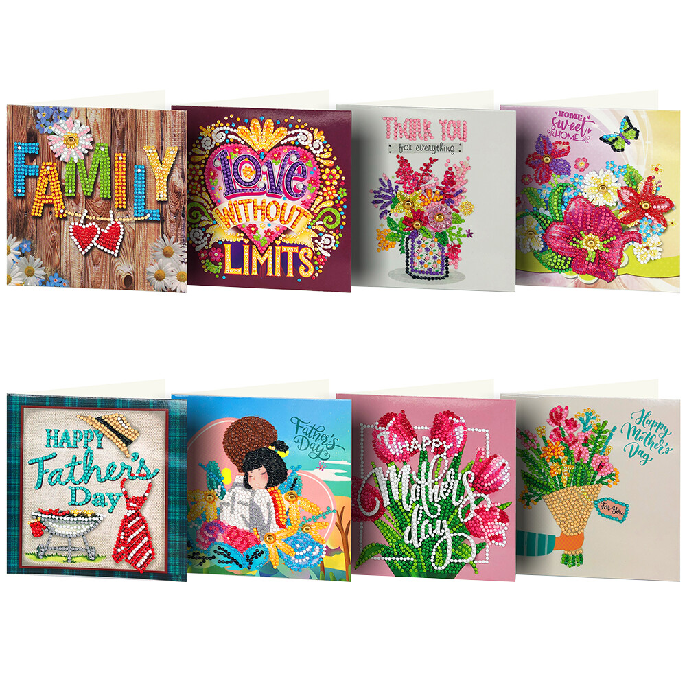 Special Shaped Diamond Postcards Resin Partial Drill Greeting Card ...