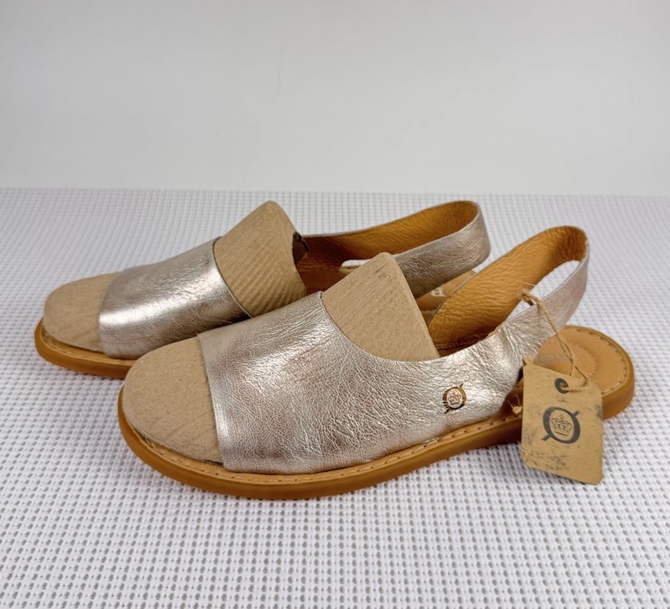Women's Born Inlet Sandal Gold Italian Leather Slingback Arch Support ...