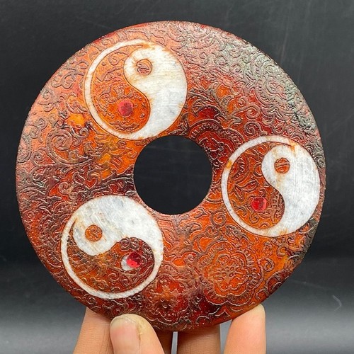 Xiuyan Jade Bi Pendant Bagua Peace Amulet Old Jade Carving Collectible ...