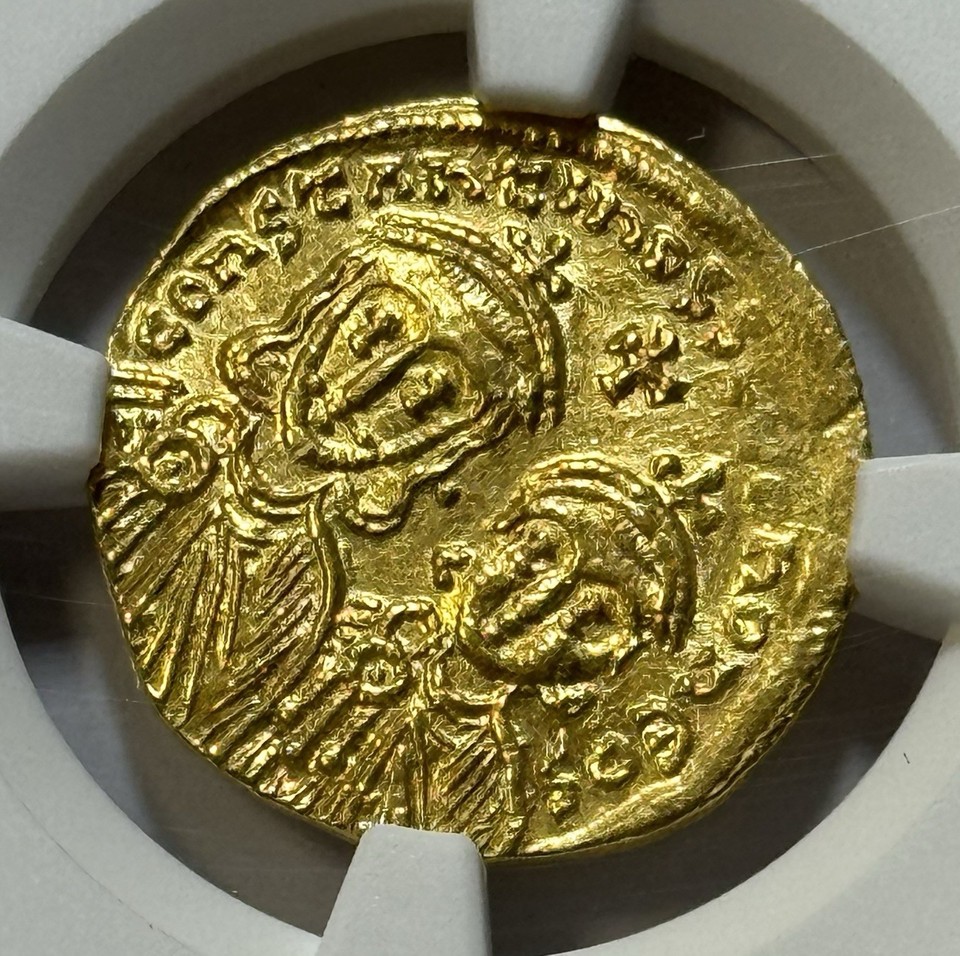 750-775 AD Constantine V & Leo IV AV Solidus Gold Coin (4.50g) - NGC Ch ...