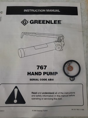 Greenlee 04343 Seal Kit Repair for Serial Code ABM 767 Hydraulic Hand ...